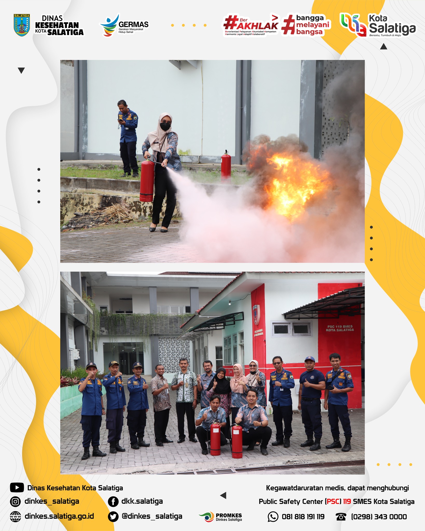 Simulasi Penanggulangan Kebakaran – Dinas Kesehatan Kota Salatiga