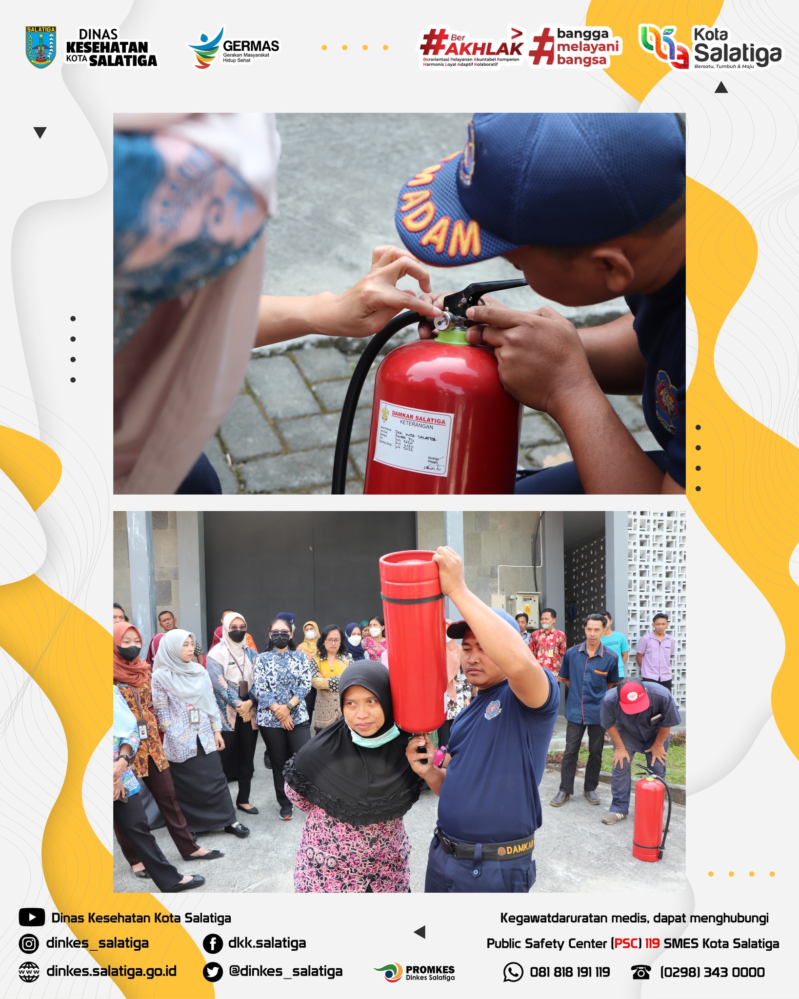 Simulasi Penanggulangan Kebakaran – Dinas Kesehatan Kota Salatiga